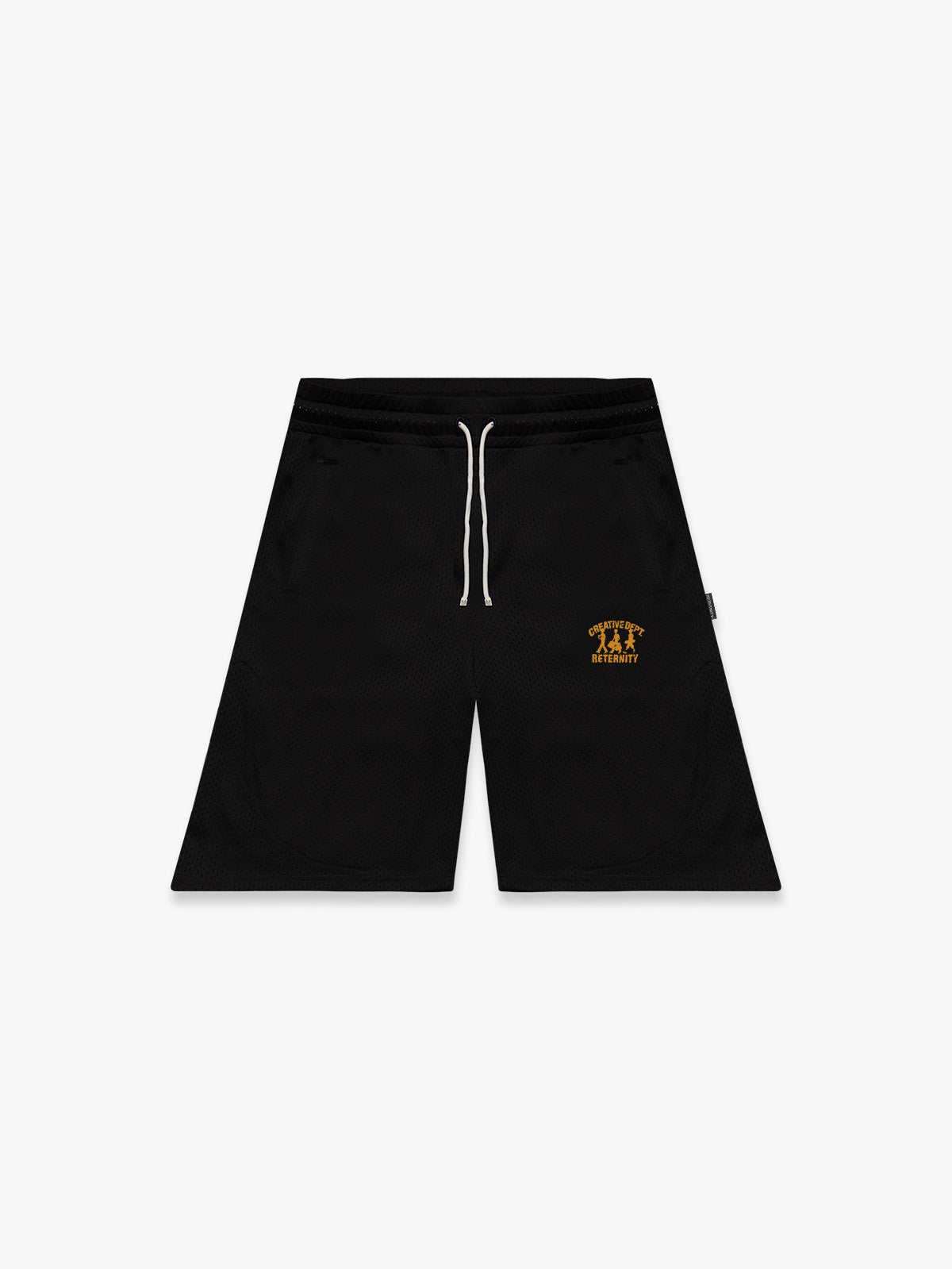 CREATIVE DEPT LOGO MESH SHORTS - BLACK