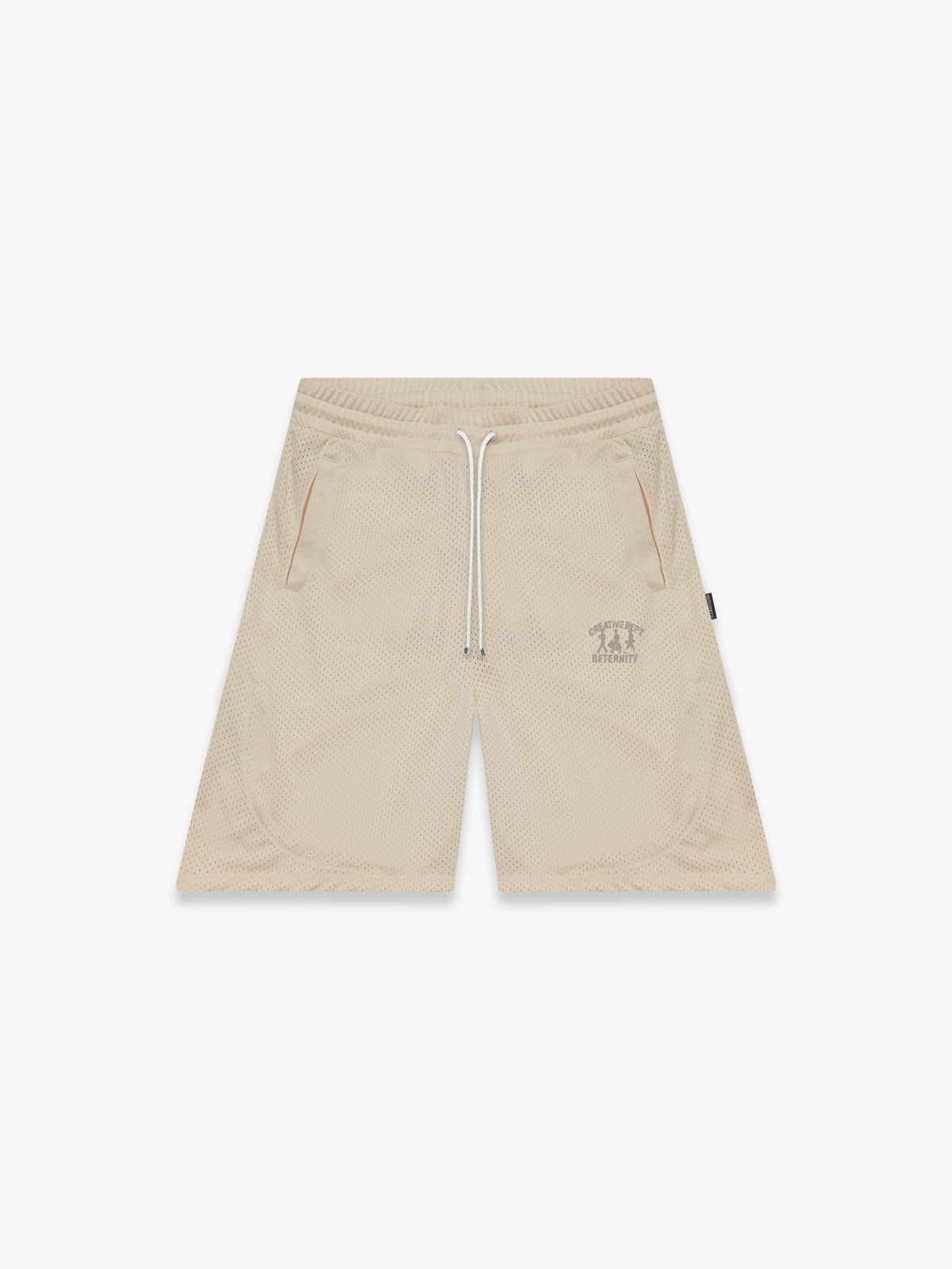 CREATIVE DEPT LOGO MESH SHORTS - CREAM