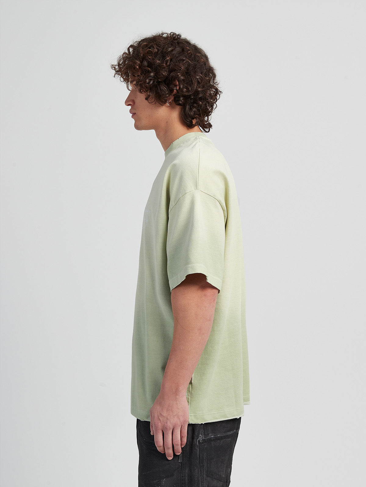 HAND DRAWN T-SHIRT - FADED LIME